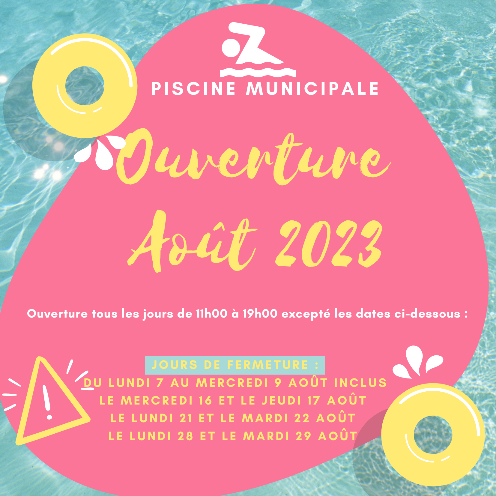 Ouverture piscine : Août 2023 - Commune de Puy-Guillaume